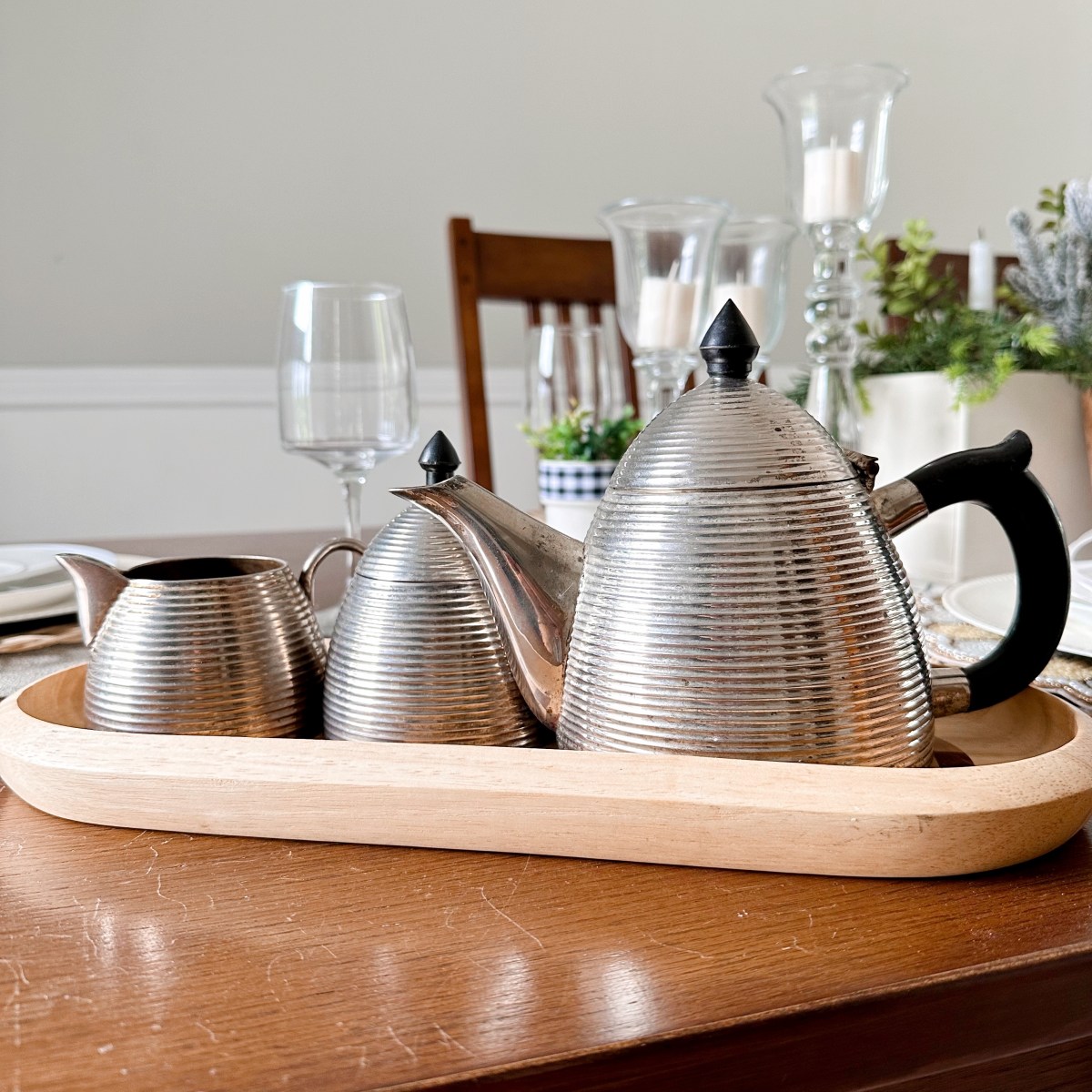 Silver-Plated Torre & Tagus Beehive Tea Set – Vintage 3-Piece Set with ...